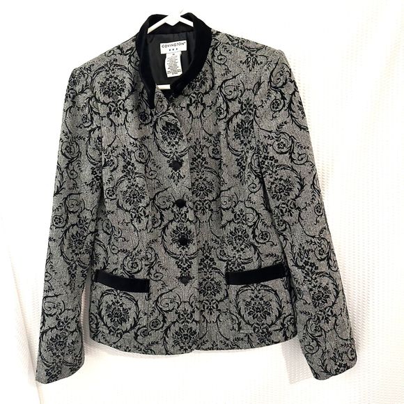 Covington | Jackets & Coats | Covington Womens Metallic Black Gray ...